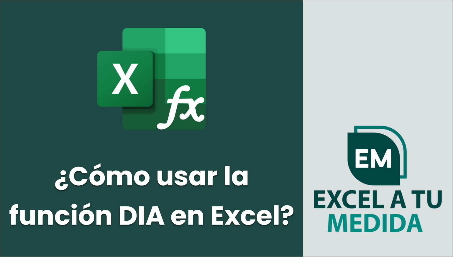 ¿Cómo usar la función DIA en Excel? | Excel a tu medida