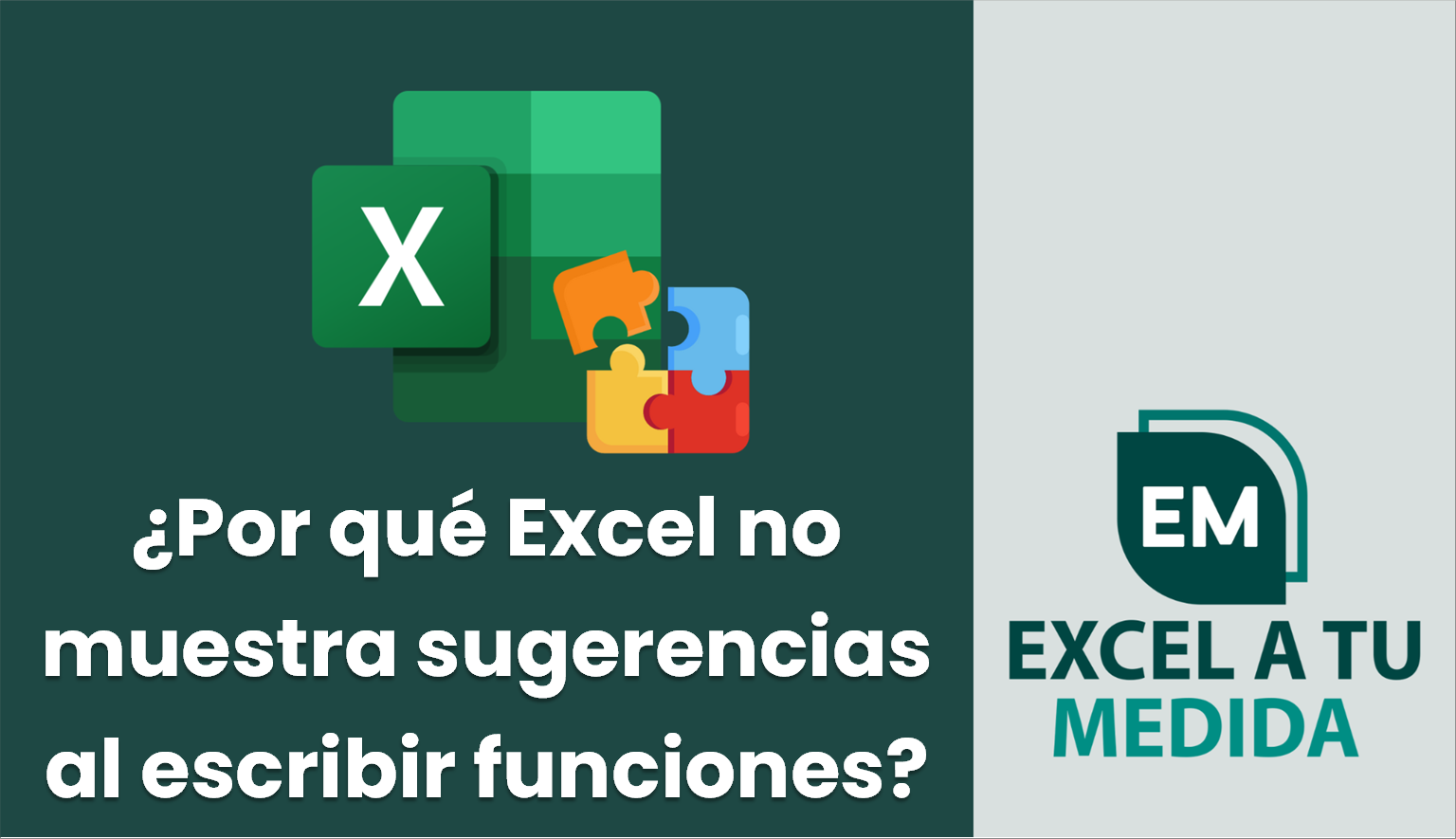 ¿Por qué Excel no muestra sugerencias al escribir funciones? | Excel a ...