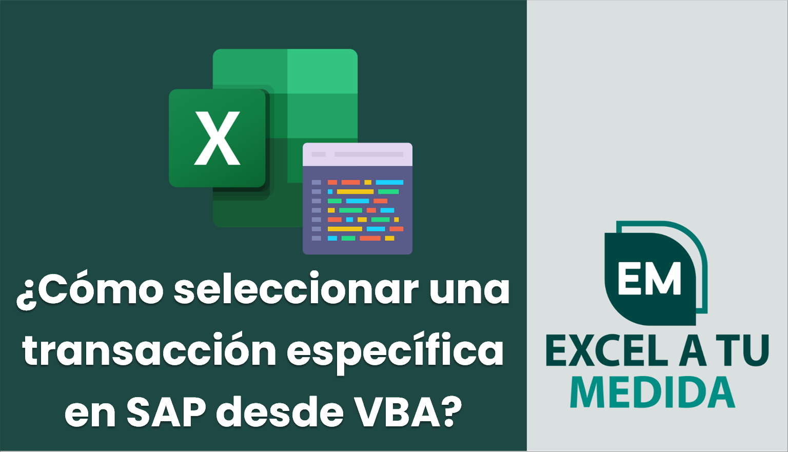¿Cómo seleccionar una transacción específica en SAP desde VBA? | Excel a tu medida
